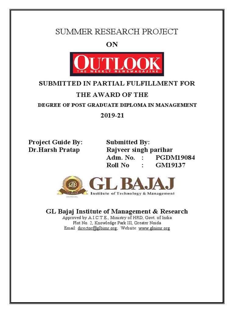 Outlook Group Research Project | Download Free PDF | Customer ...