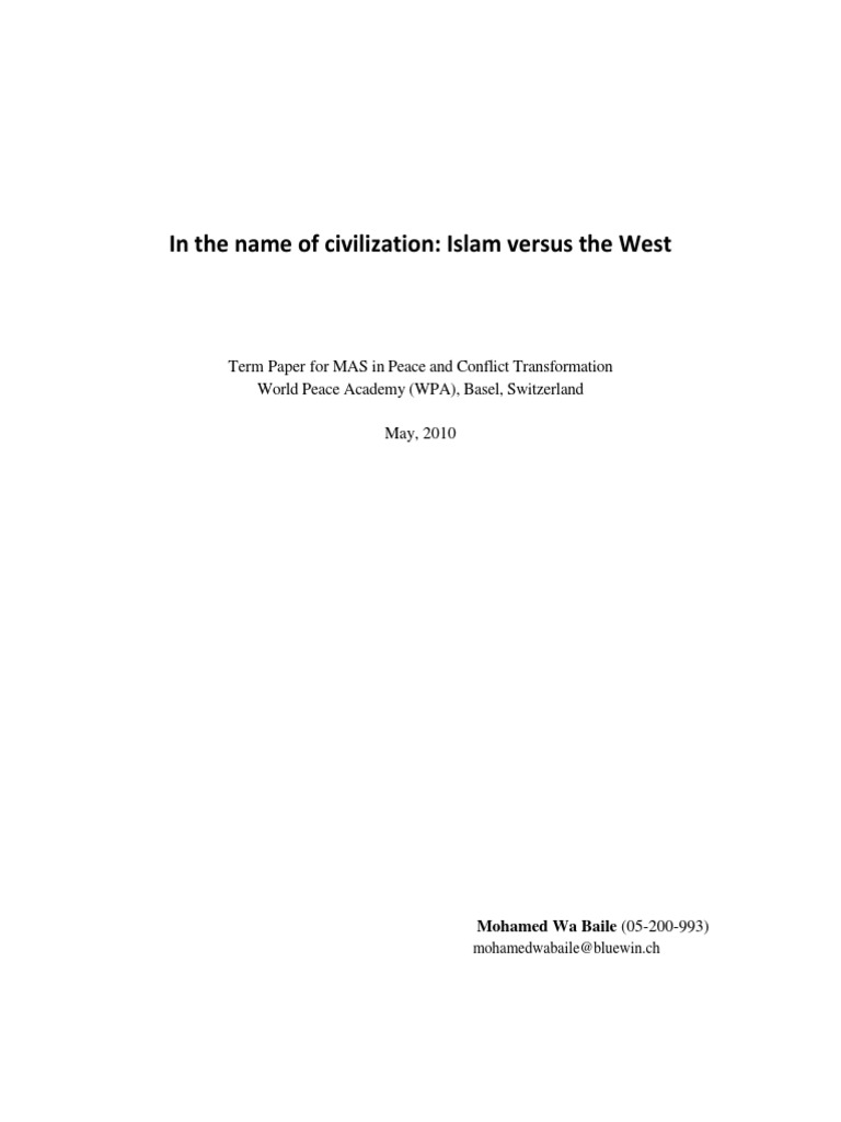 Islam Vs West | PDF | Civilization | Unrest