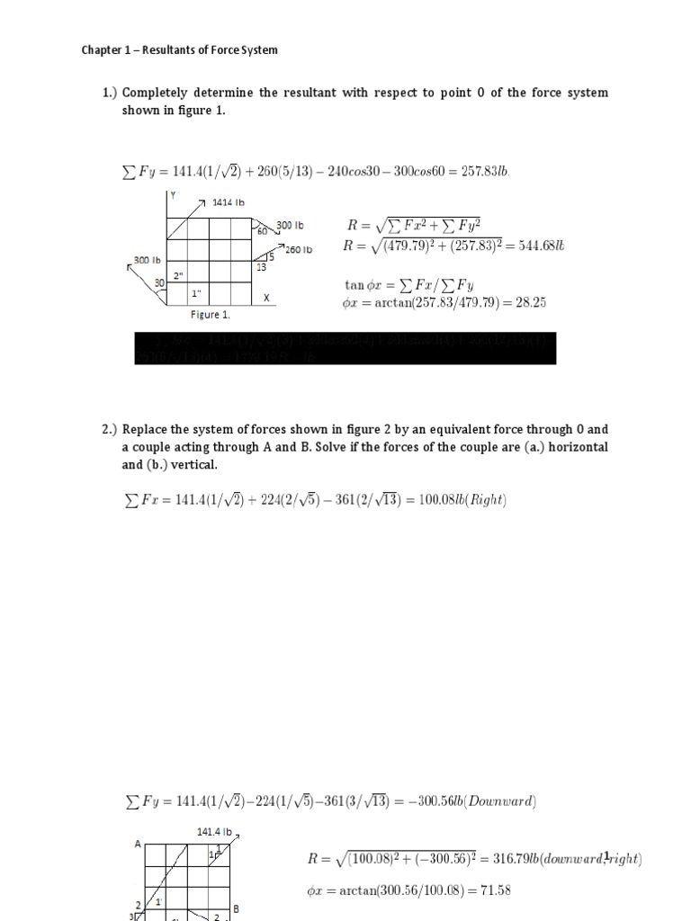 Chapter 1 - Resultants of Force System | PDF