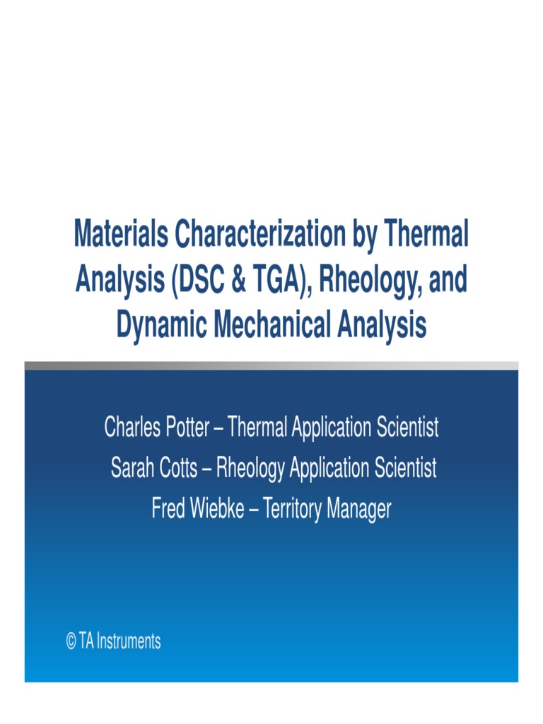 Materials Characterization Part1 PDF | PDF | Thermogravimetric Analysis ...