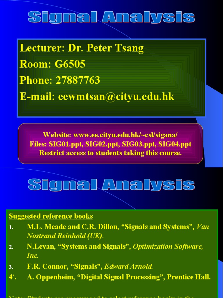 Sig 01 | Download Free PDF | Spectral Density | Stationary Process