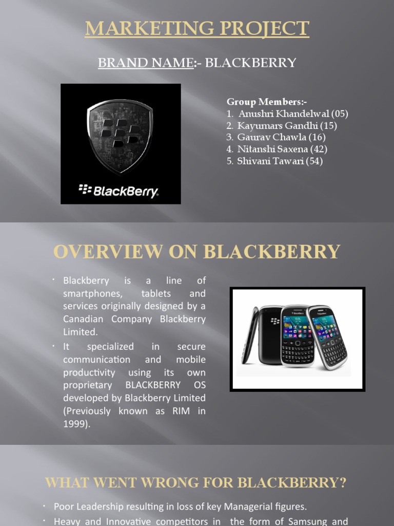 Blackberry Marketing Strategy Overview | PDF | Blackberry | Smartphone