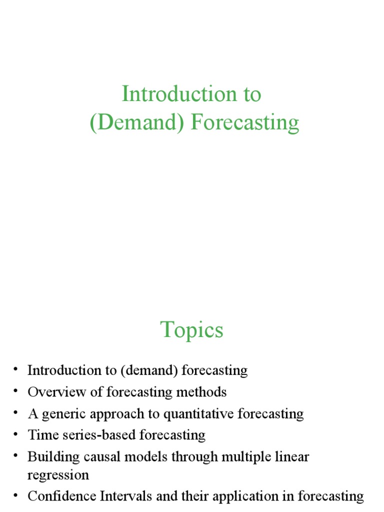 Introduction To (Demand) Forecasting | PDF | Errors And Residuals | Forecasting