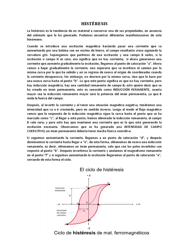 Ciclo Histéresis | PDF | Histéresis | Magnetismo