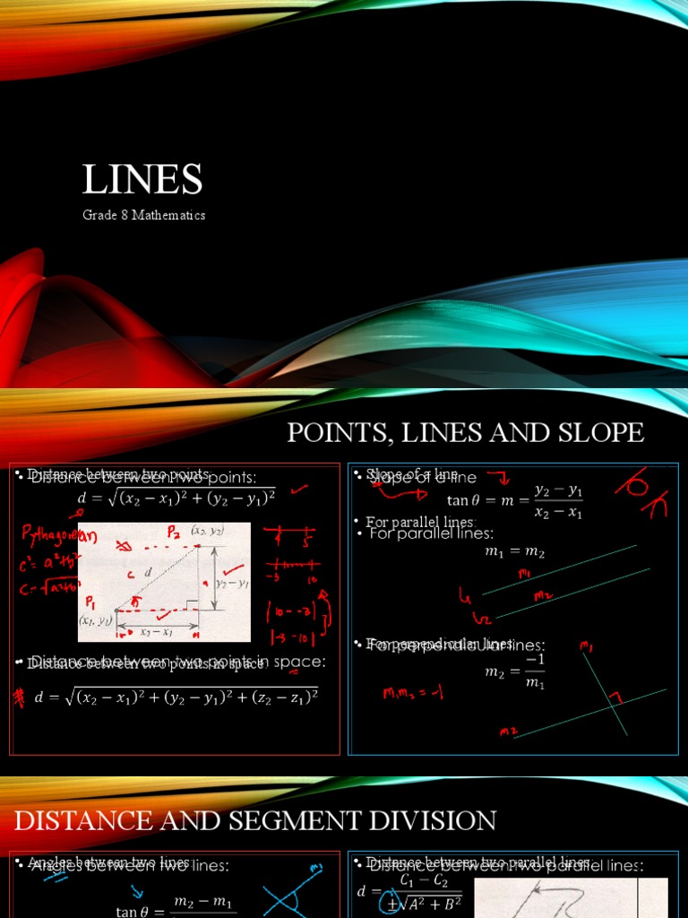Lines: Grade 8 Mathematics | PDF | Line (Geometry) | Slope
