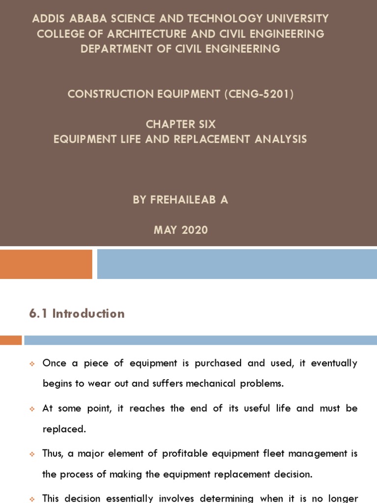 Equipment Replacement Analysis Methods | PDF | Maxima And Minima ...