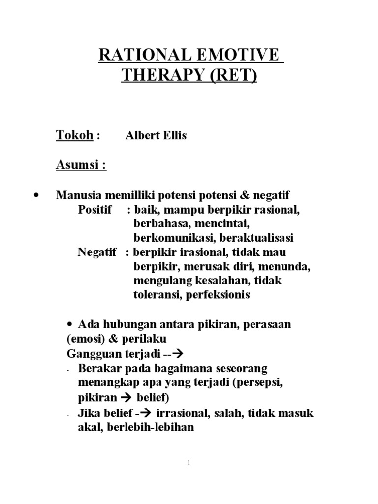 Rational Emotive Therapy | PDF