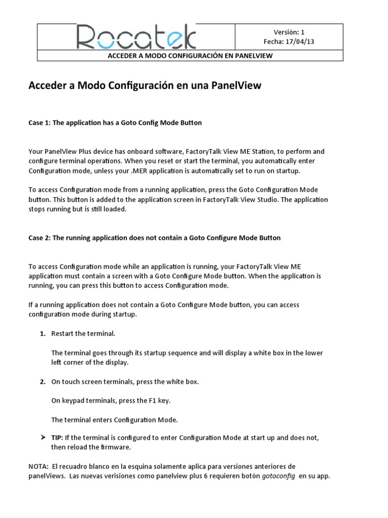 Access Configuration Mode PanelView | PDF | Computers | Technology ...