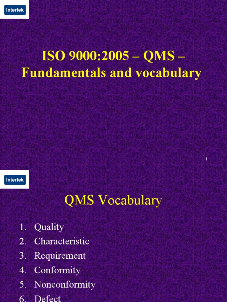 ISO 9000:2005 - QMS - Fundamentals and Vocabulary | PDF | Quality ...