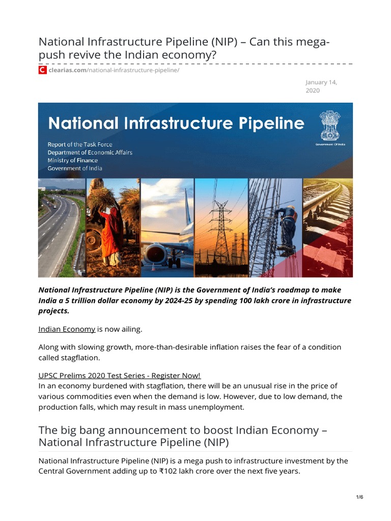 National Infrastructure Pipeline NIP Can This Mega-Push Revive The ...