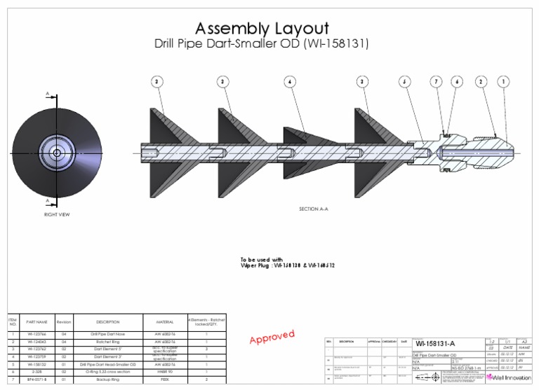 WI-158131-Drill Pipe Dart Assembly Layout | PDF | Mechanical Engineering