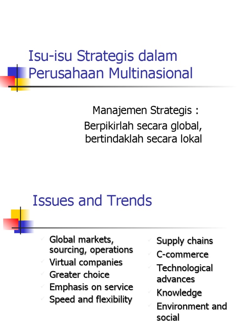 Isu-Isu Strategis Dalam Perusahaan Multinasional | PDF