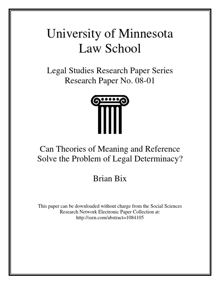 Can Theories of Meaning and Reference Solve The Problem of Legal ...