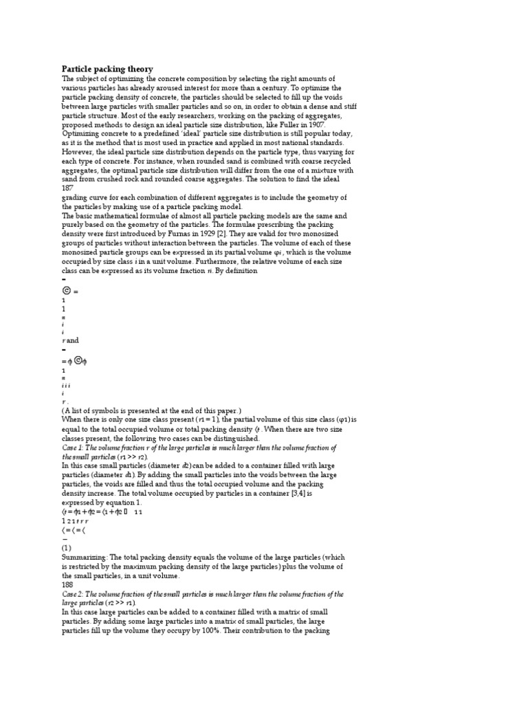 Particle Packing Theory - Fennis | PDF | Particle | Density