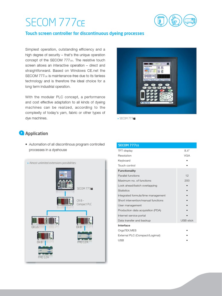 DS Secom 777ce en | PDF | Programmable Logic Controller | Touchscreen