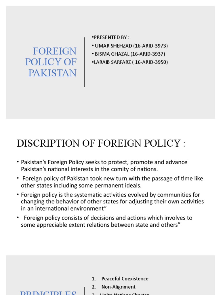 Pakistan's Foreign Policy Overview | PDF | Foreign Policy | Governance