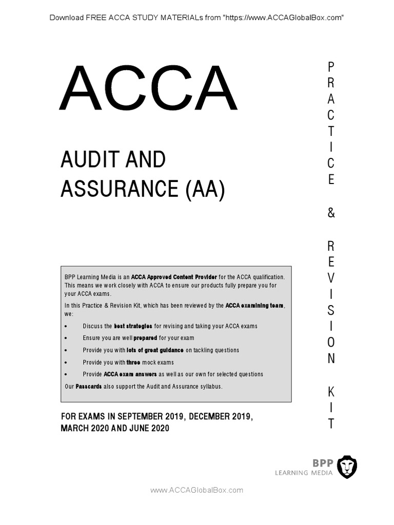 ACCA F8 Audit Assurance Study Guide | PDF