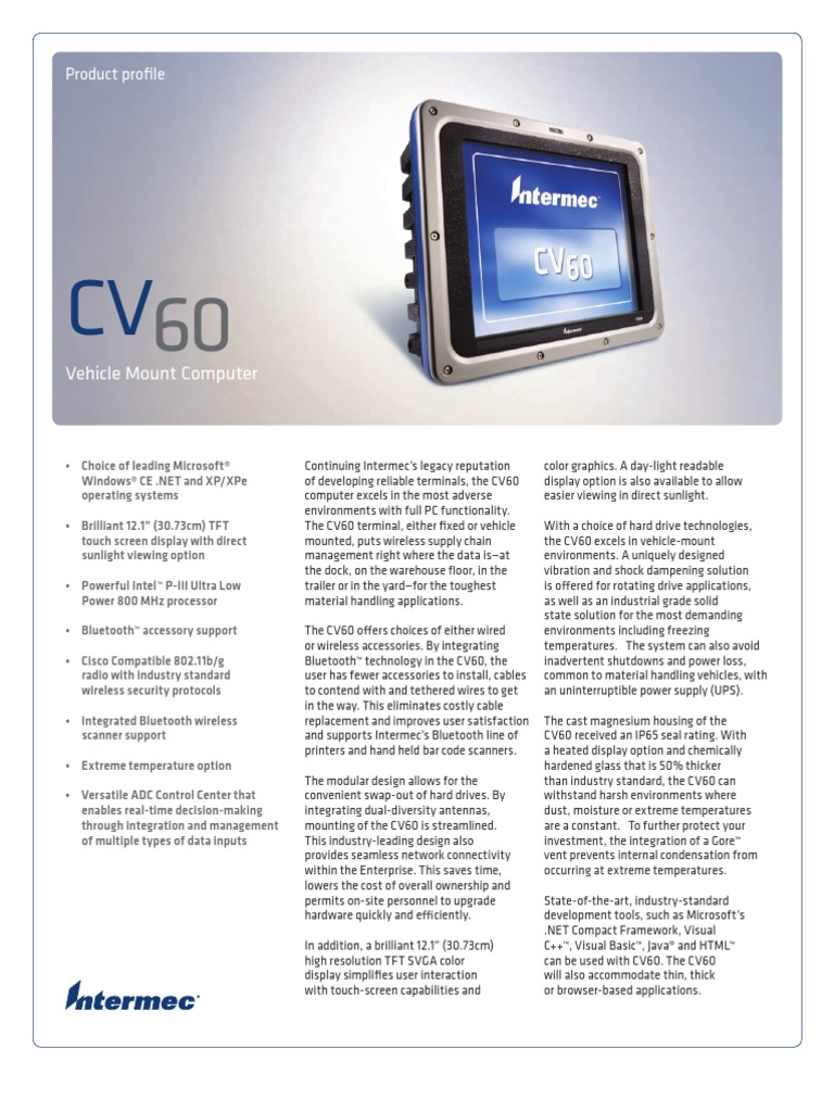 CV60 Spec Web | PDF | Bluetooth | Ieee 802.11