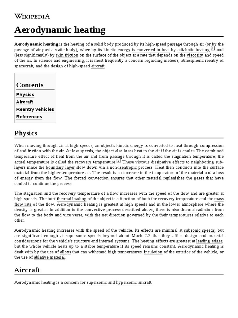 Aerodynamic Heating | PDF | Gases | Continuum Mechanics