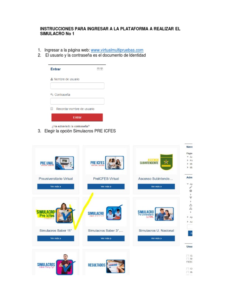 Instrucciones Pre Icfes | PDF