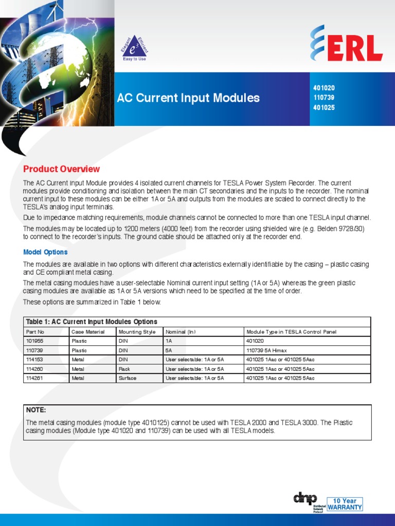 AC Current Input Modules Overview | PDF | Alternating Current | Resistor
