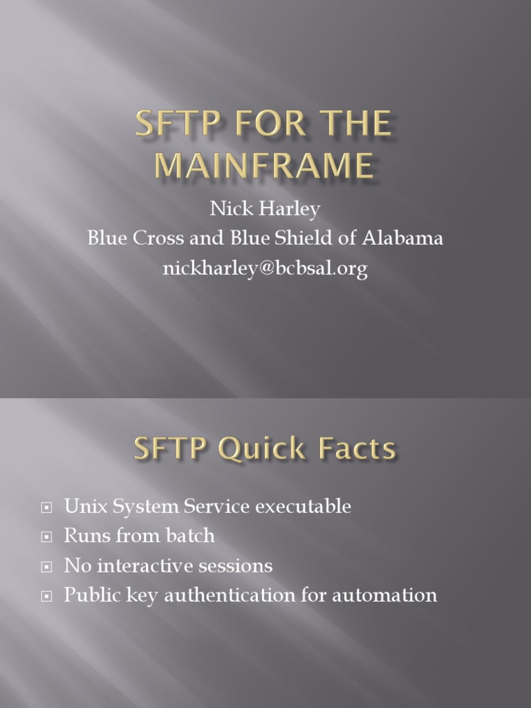 SFTP For The Mainframe PDF | PDF | Secure Shell | File Transfer Protocol