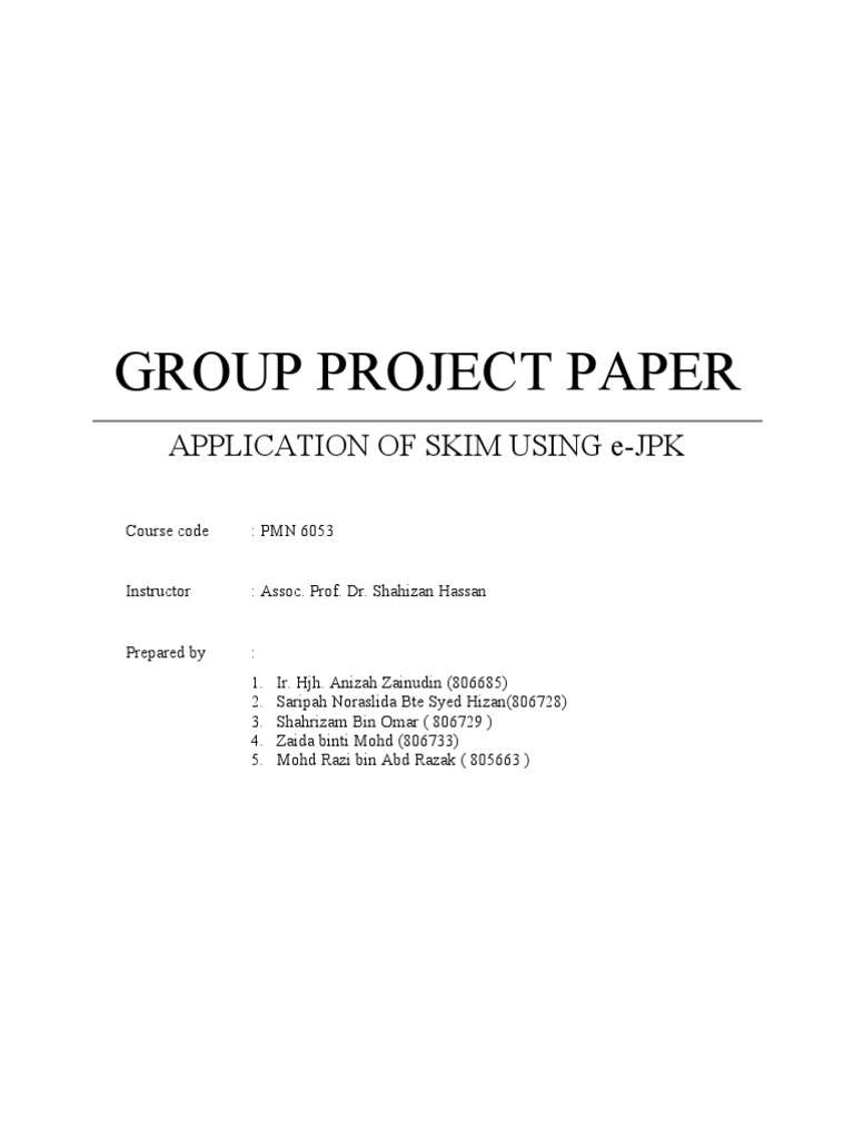 Group Project Paper: Application of Skim Using E-Jpk | PDF | Usability ...
