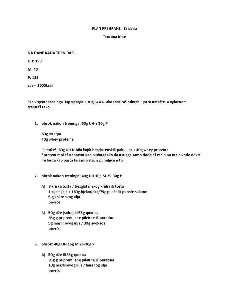 Plan Prehrane - Ampk | PDF