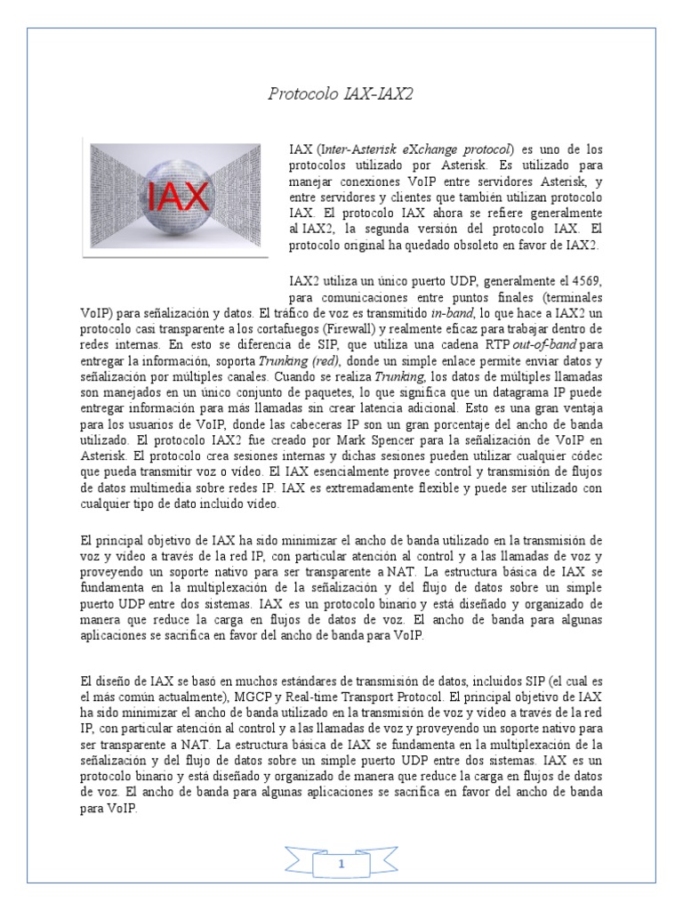 Protocolo IAX | PDF | Tecnología de medios | Tecnología digital