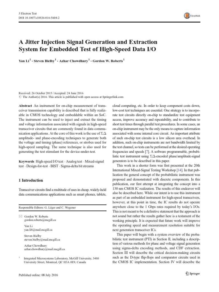 A Jitter Injection Signal Generation and Extractio | PDF | Filter ...