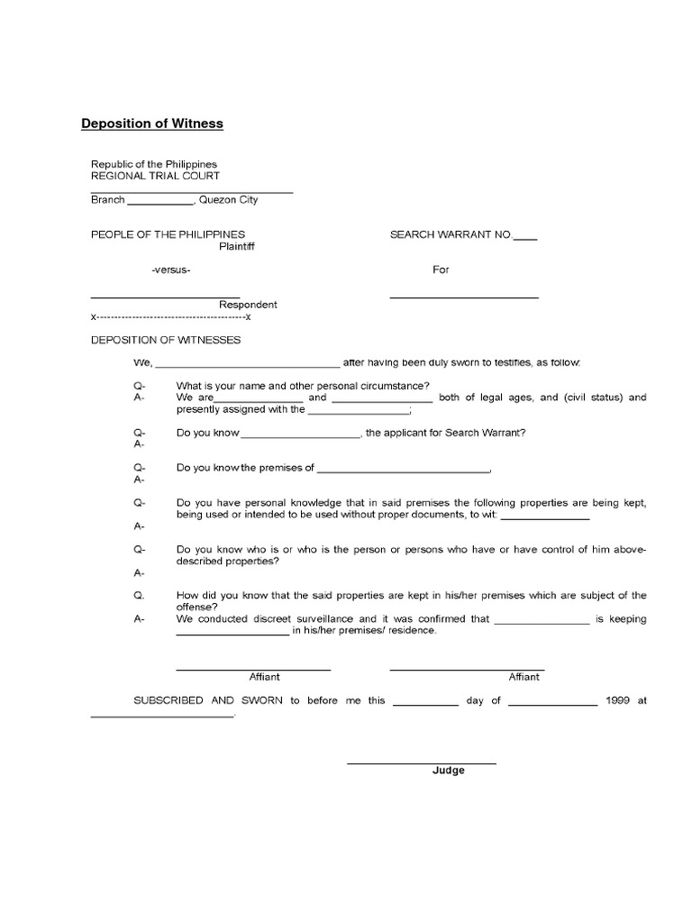 Deposition of Witness PDF | PDF