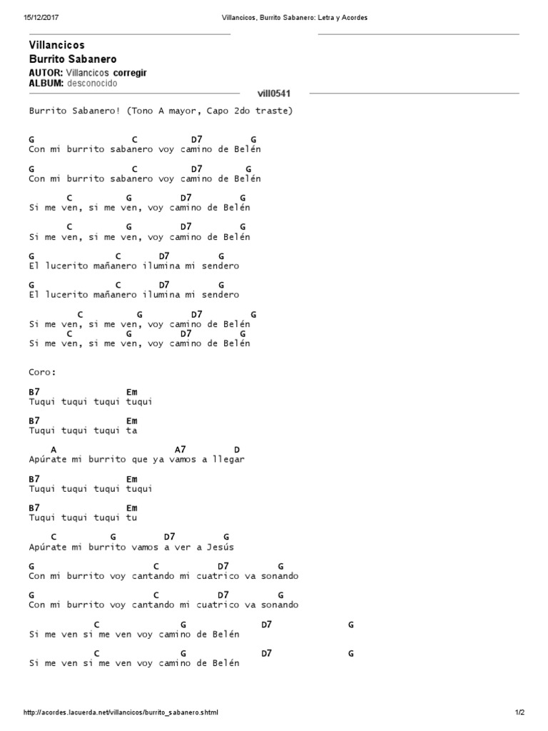 Burrito Sabanero Acordes | PDF | Música grabada | Álbumes
