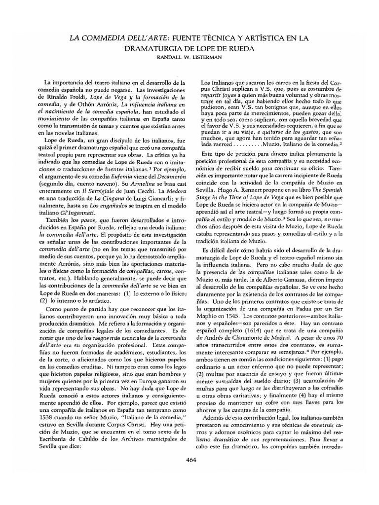 La Commedia Dellarte | PDF | Comedia | Teatro