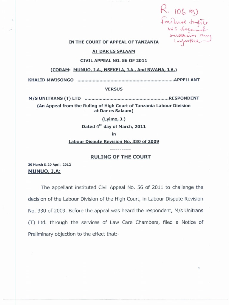 Failure To File Written Submission Case | PDF | Appeal | Government ...