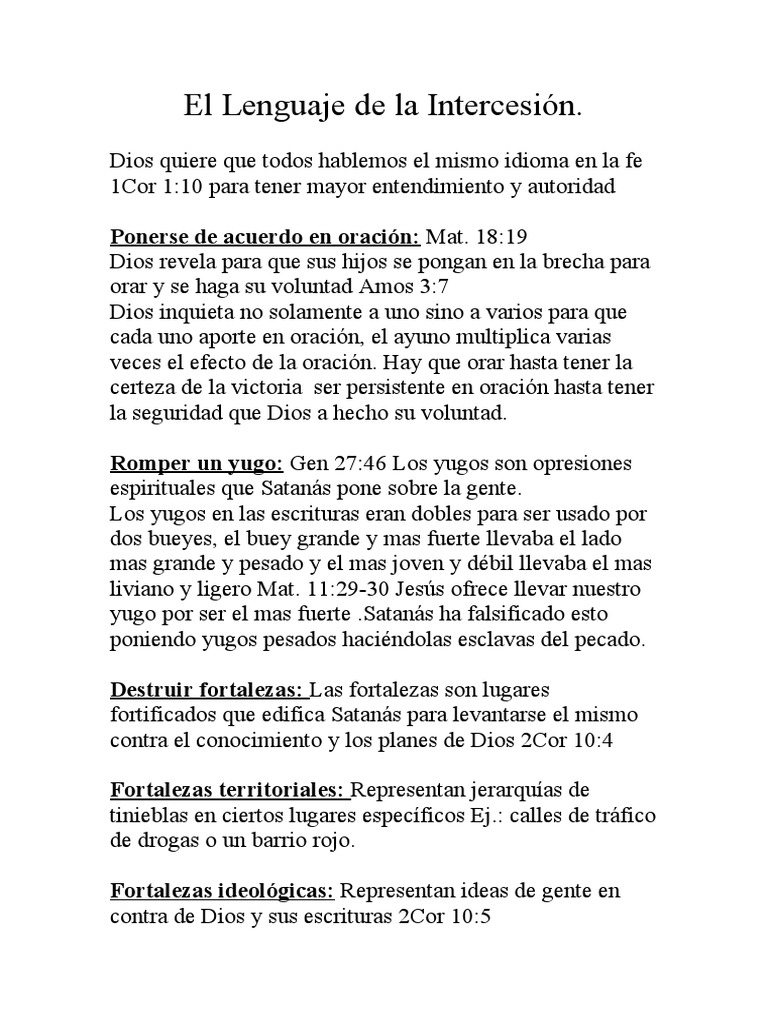 El Lenguaje de La Intercesion 3 | PDF | antecristo | Oración
