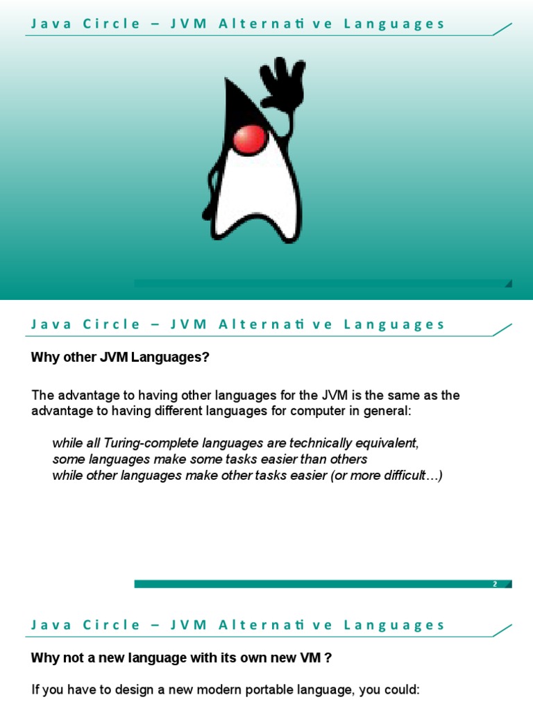 Java Circle - JVM Alternative Languages | PDF | Scala (Programming ...