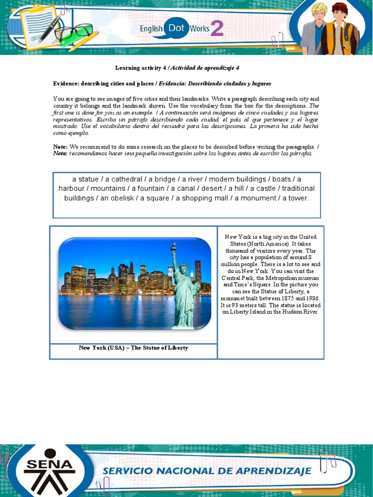 Nota: Recomendamos Hacer Una Pequeña Investigación Sobre Los Lugares ...