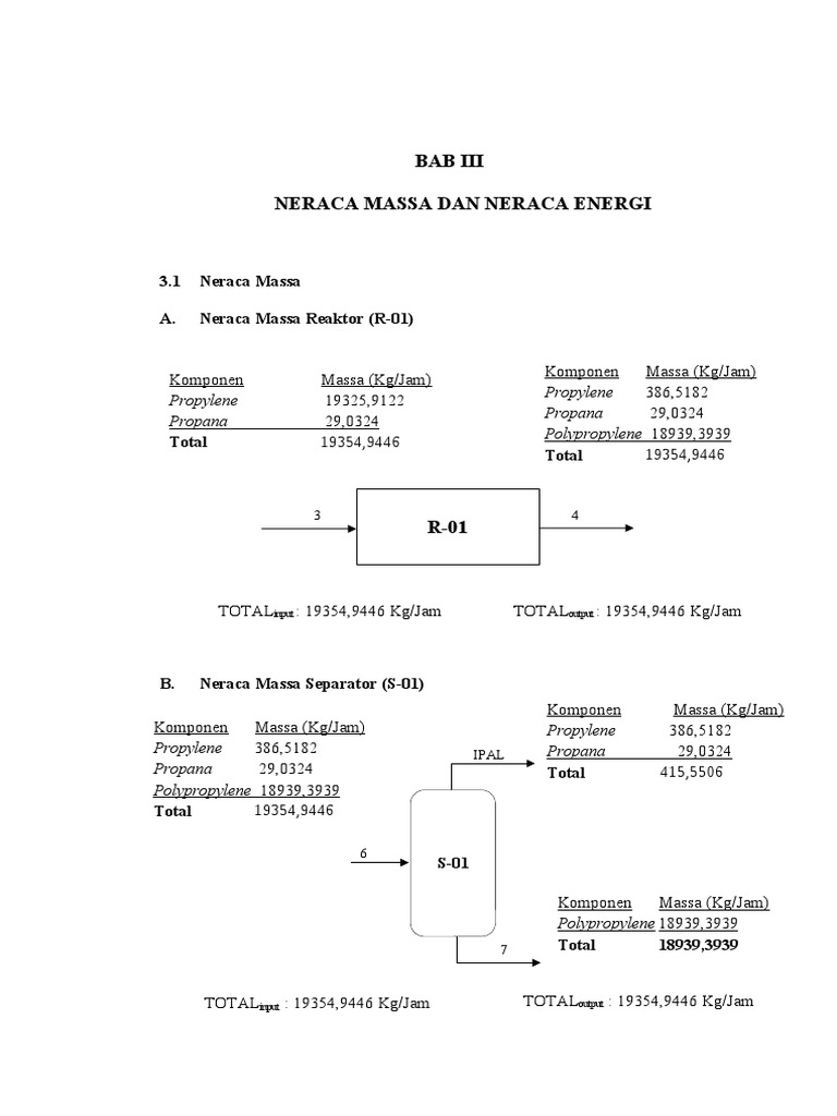 Bab Iii Neraca Massa Dan Neraca Energi | PDF | Nature