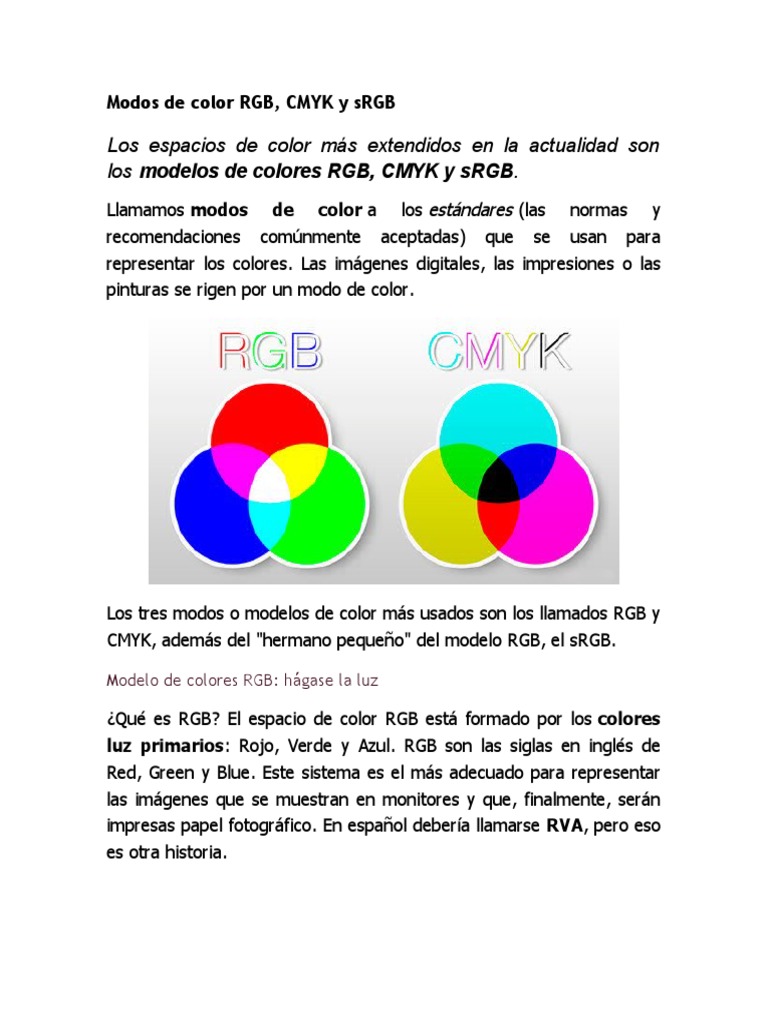 RGB y CMYK | PDF | Color | Modelo de color Rgb