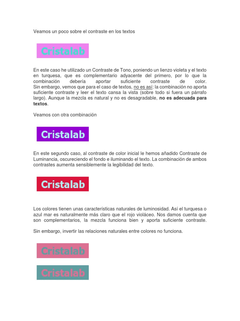 Contraste en Los Textos | PDF | Artes del Lenguaje y Comunicación