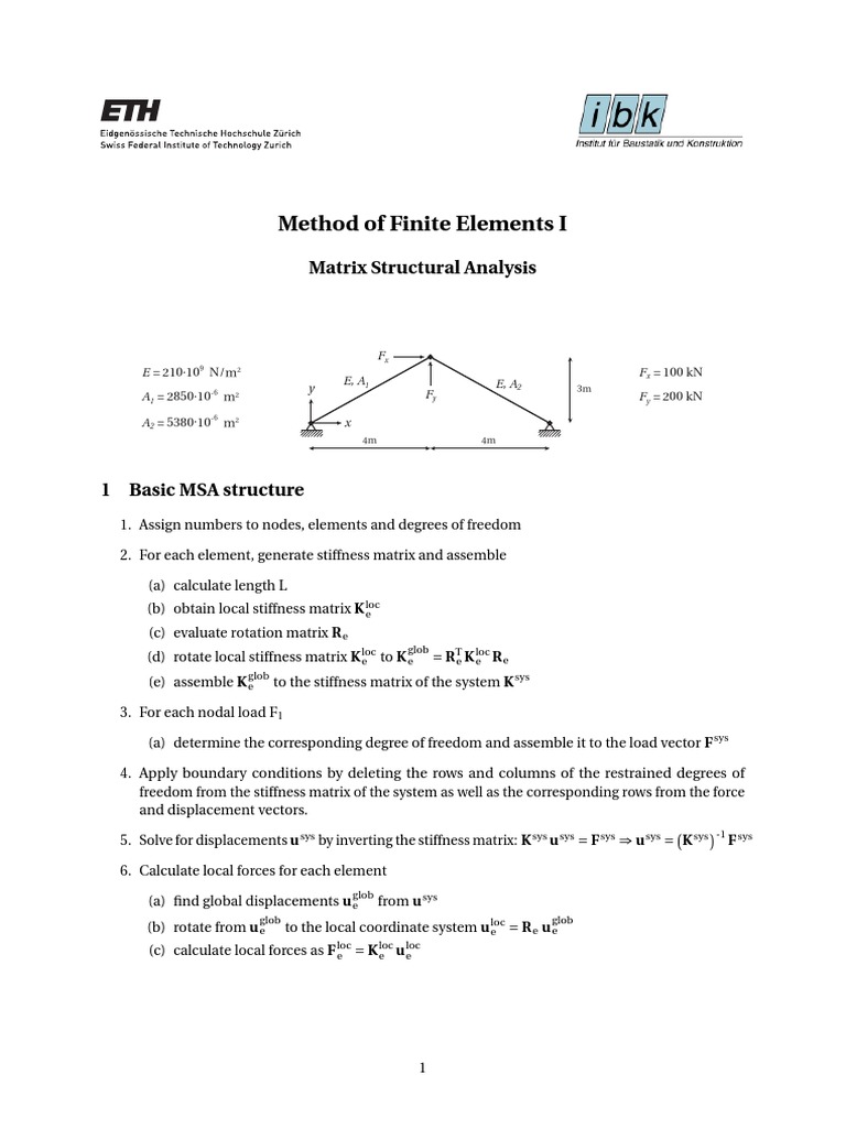 Finite Element Structural Analysis of a Two-Element Frame Structure | PDF | Structural Analysis ...