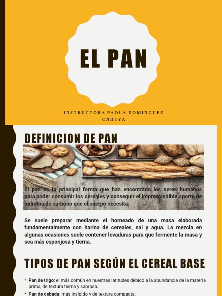 Tipos y Elaboración del Pan | PDF | Panes | Cereales