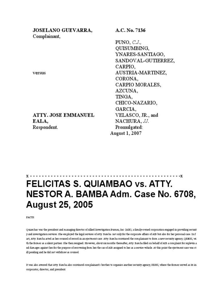 Disbarment Case: Atty. Eala's Conduct | PDF | Disbarment | Lawyer