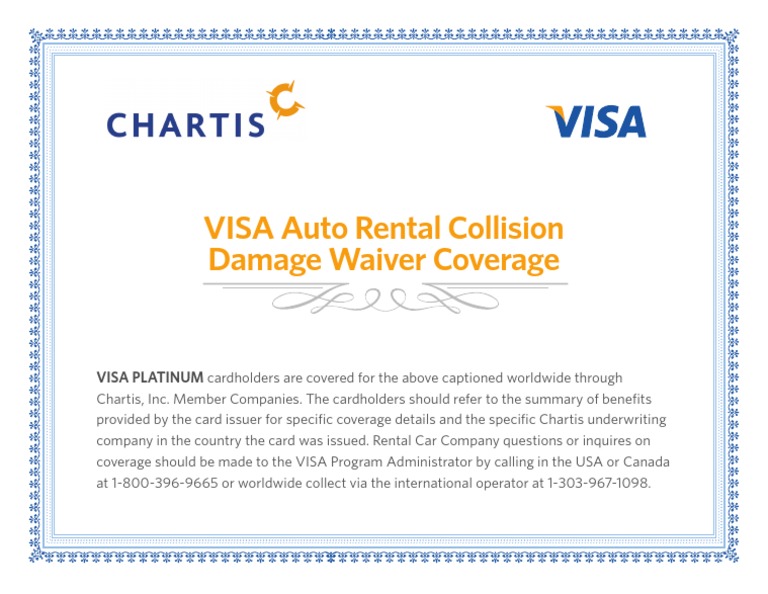 Visa Auto Rental Collision Damage Waiver Coverage | PDF | Finance ...