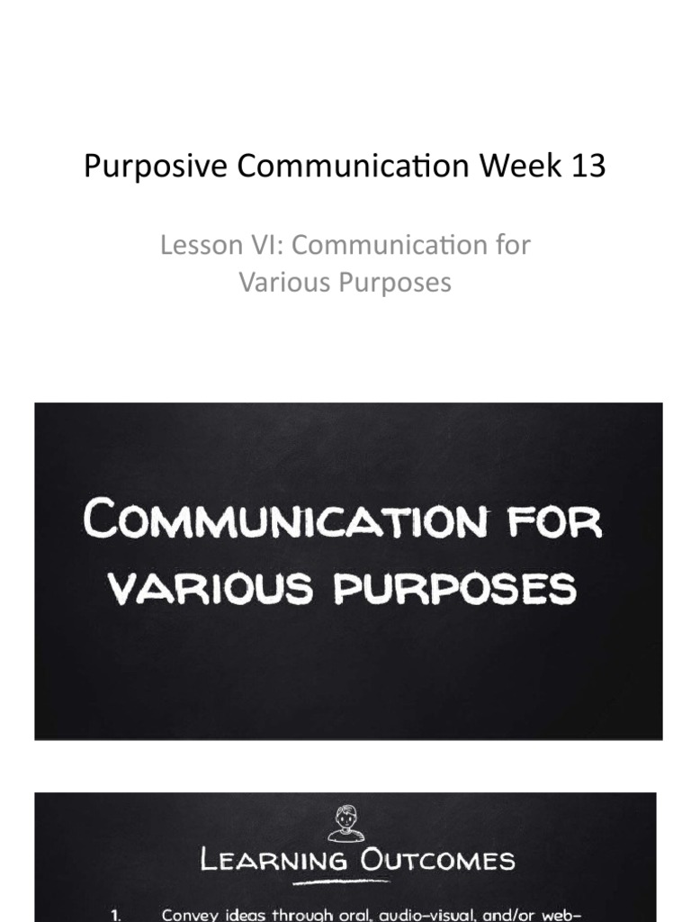 Purposive Communication Week 13 | PDF | Career & Growth