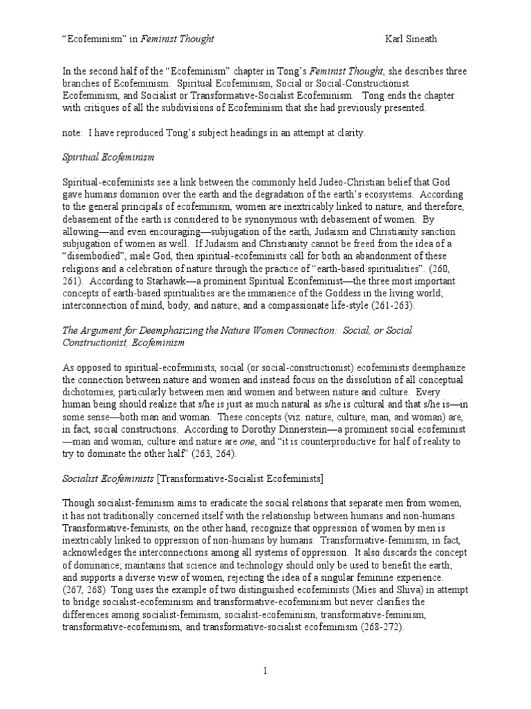Ecofeminism Pdf Ecofeminism Philosophical Movements