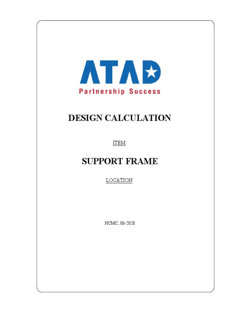 Support Frame Design Calculations | PDF | Screw | Design