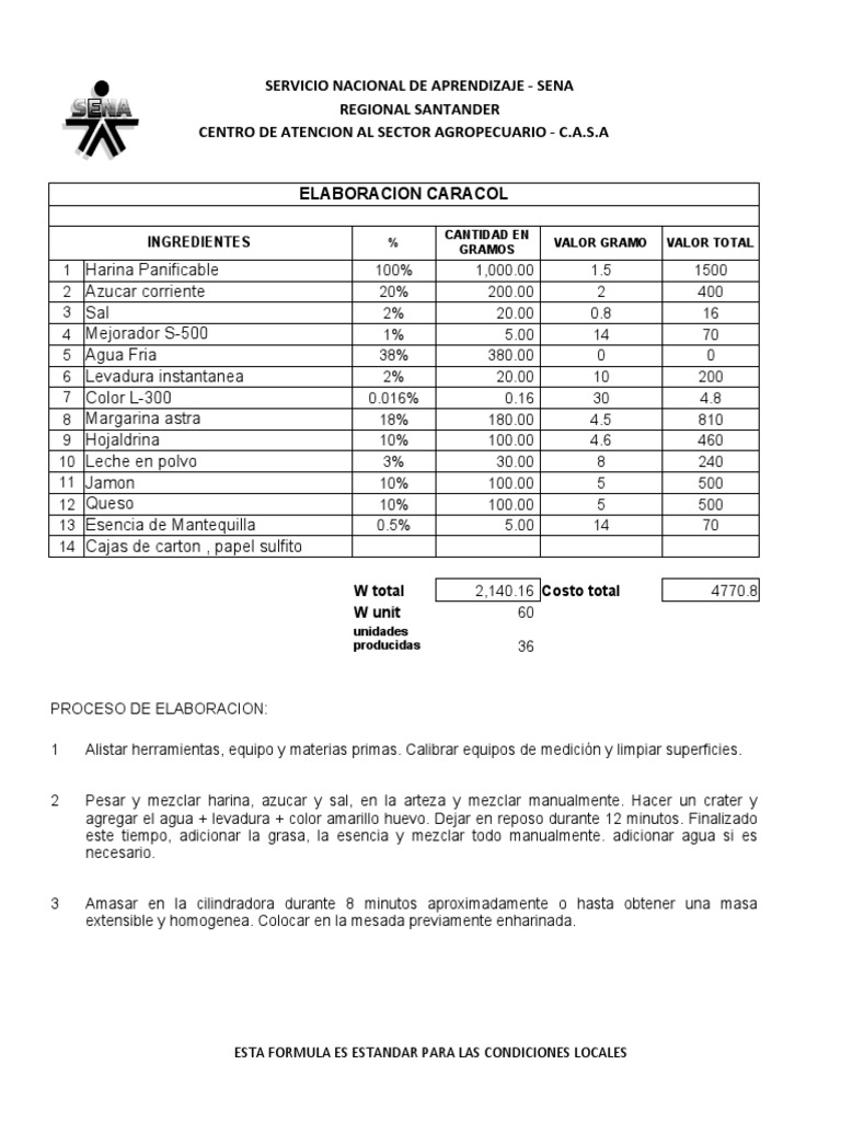 Elaboracion Pan Caracol Relleno | PDF | Panes | Horneando