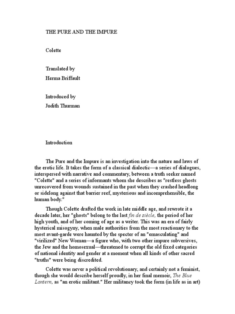 The Pure and The Impure PDF | PDF