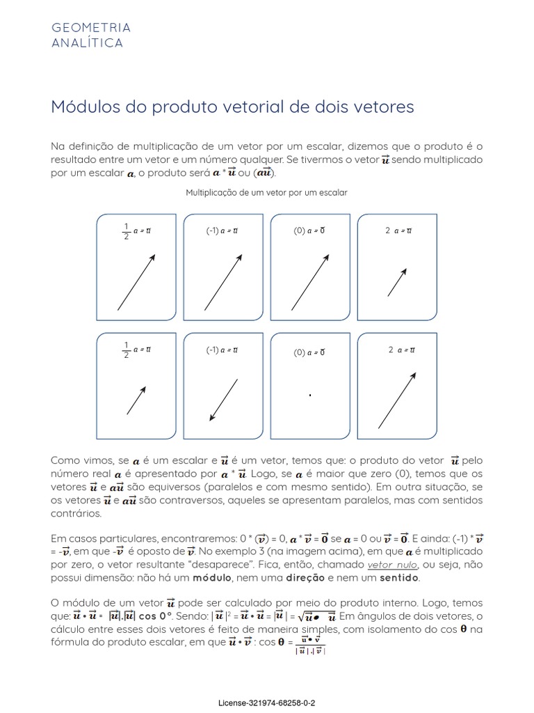 Propriedades e operações com vetores em geometria analítica | PDF ...